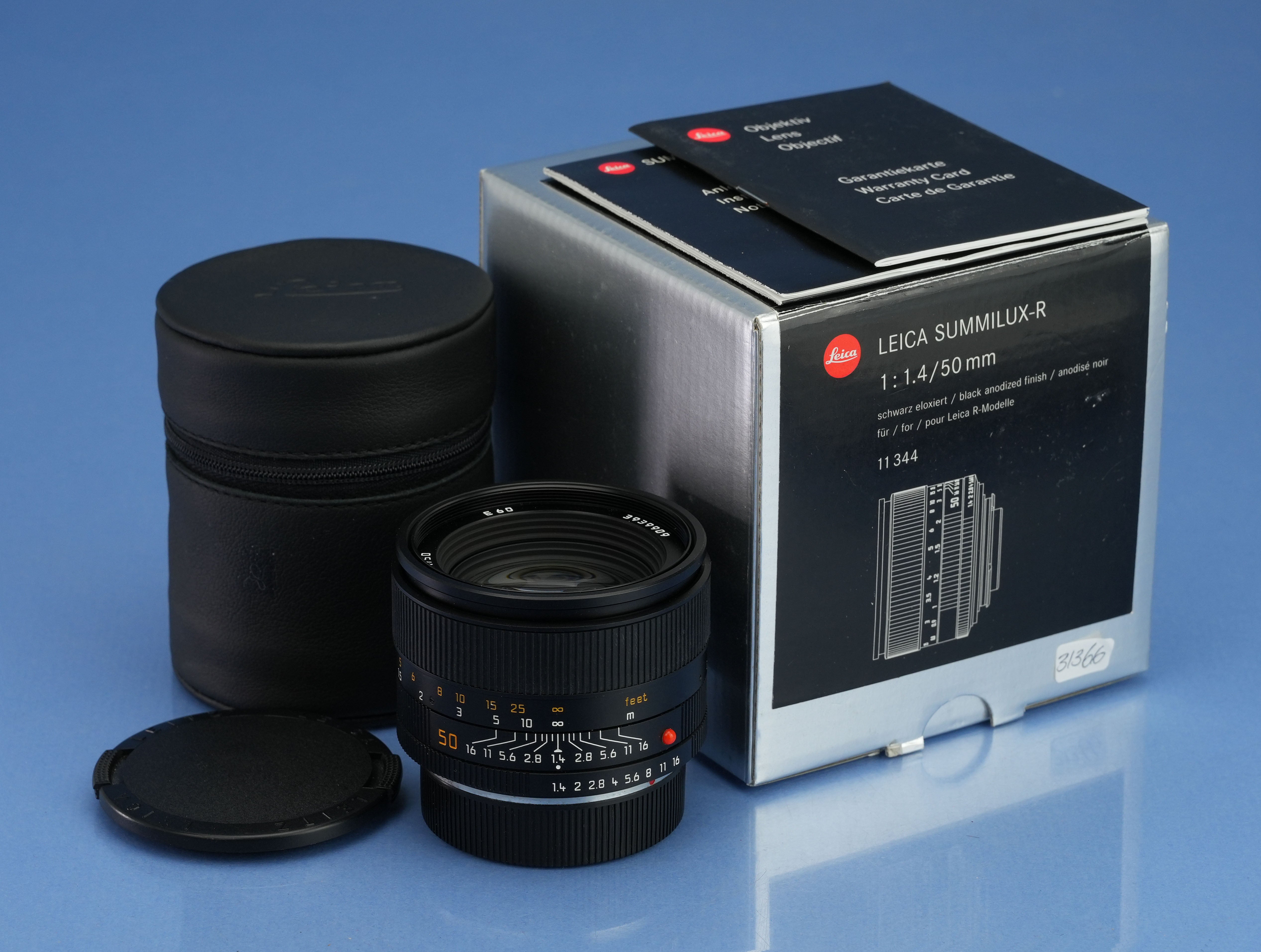 LEICA LEITZ 50MM SUMMILUX-R F1.4 E60 11344 ROM LATE # LENS +CASE +BOX ...