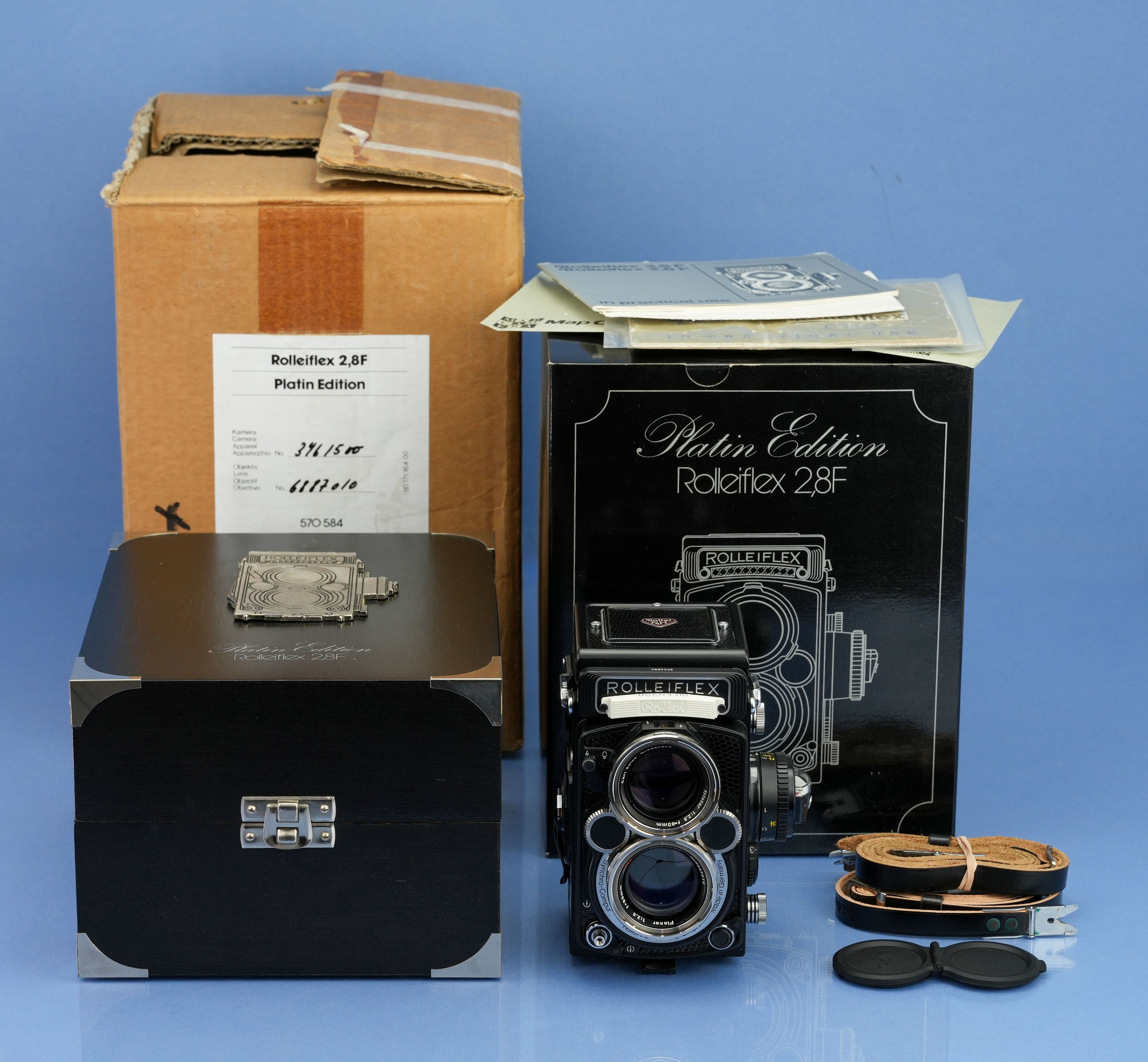 ROLLEI ROLLEIFLEX 2.8F HFT PLANAR PLATIN PLATINUM LIMITED TLR CAMERA M ...