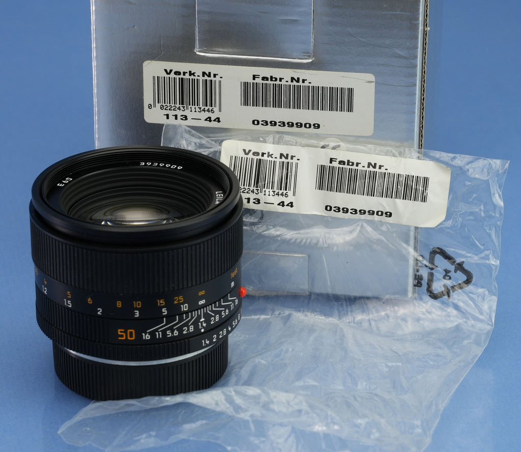 LEICA LEITZ 50MM SUMMILUX-R F1.4 E60 11344 ROM LATE # LENS +CASE +BOX ...